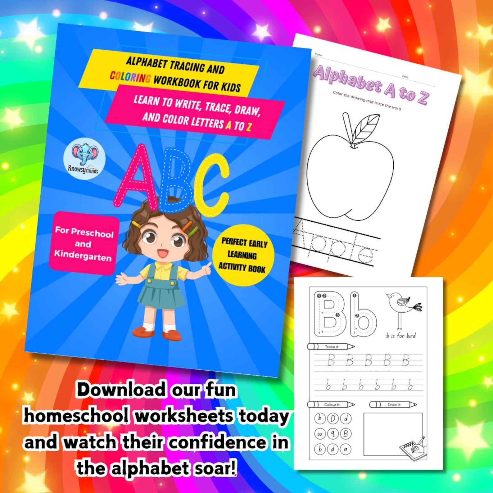50+ ABC Homeschool Worksheets Bundle | Alphabet Workbook | Homeschool ...