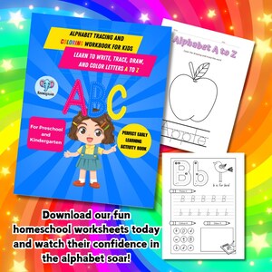 50+ ABC Homeschool Worksheets Bundle | Alphabet Workbook | Homeschool ...