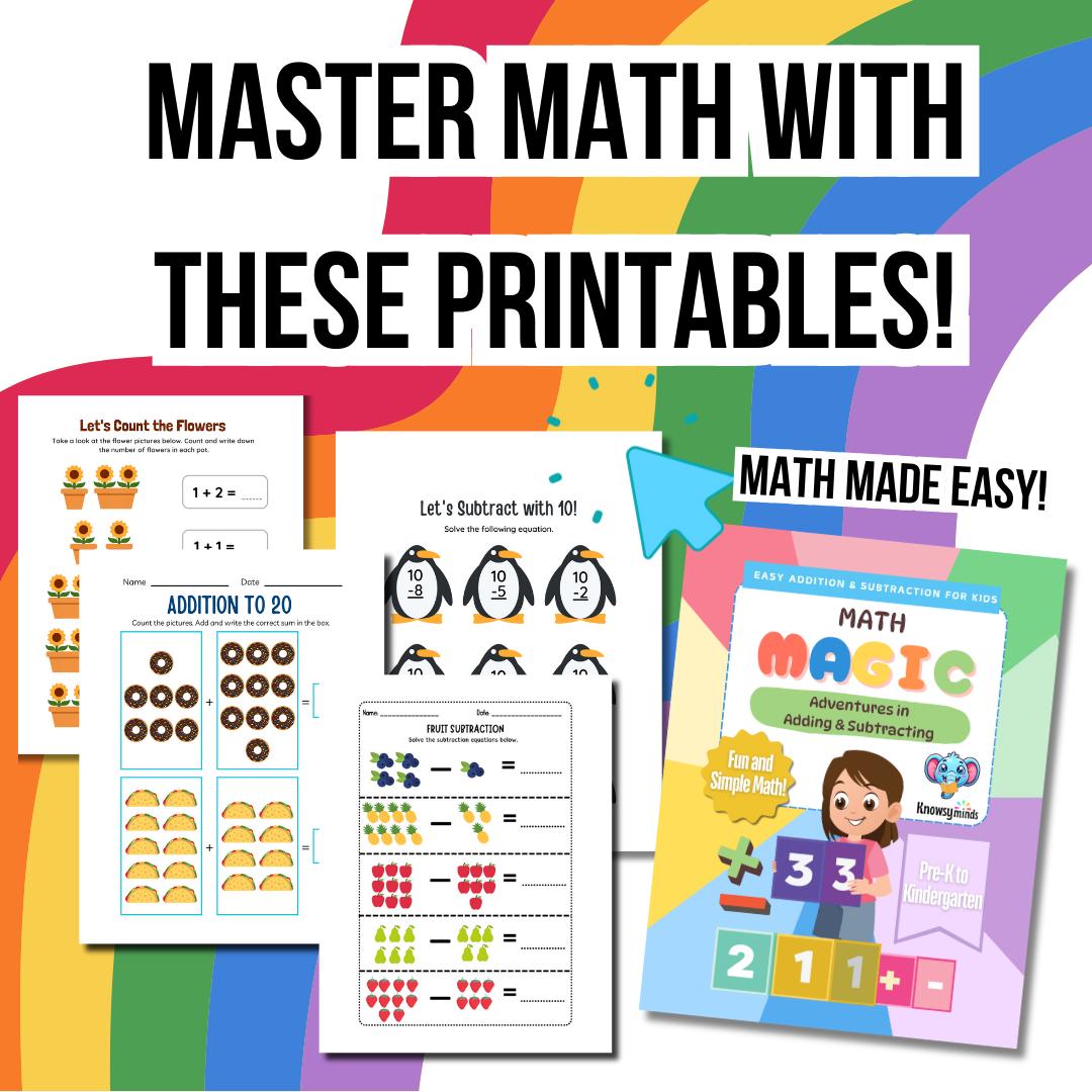 60+ Math Homeschool Worksheets Bundle | Addition & Subtraction Workbook ...
