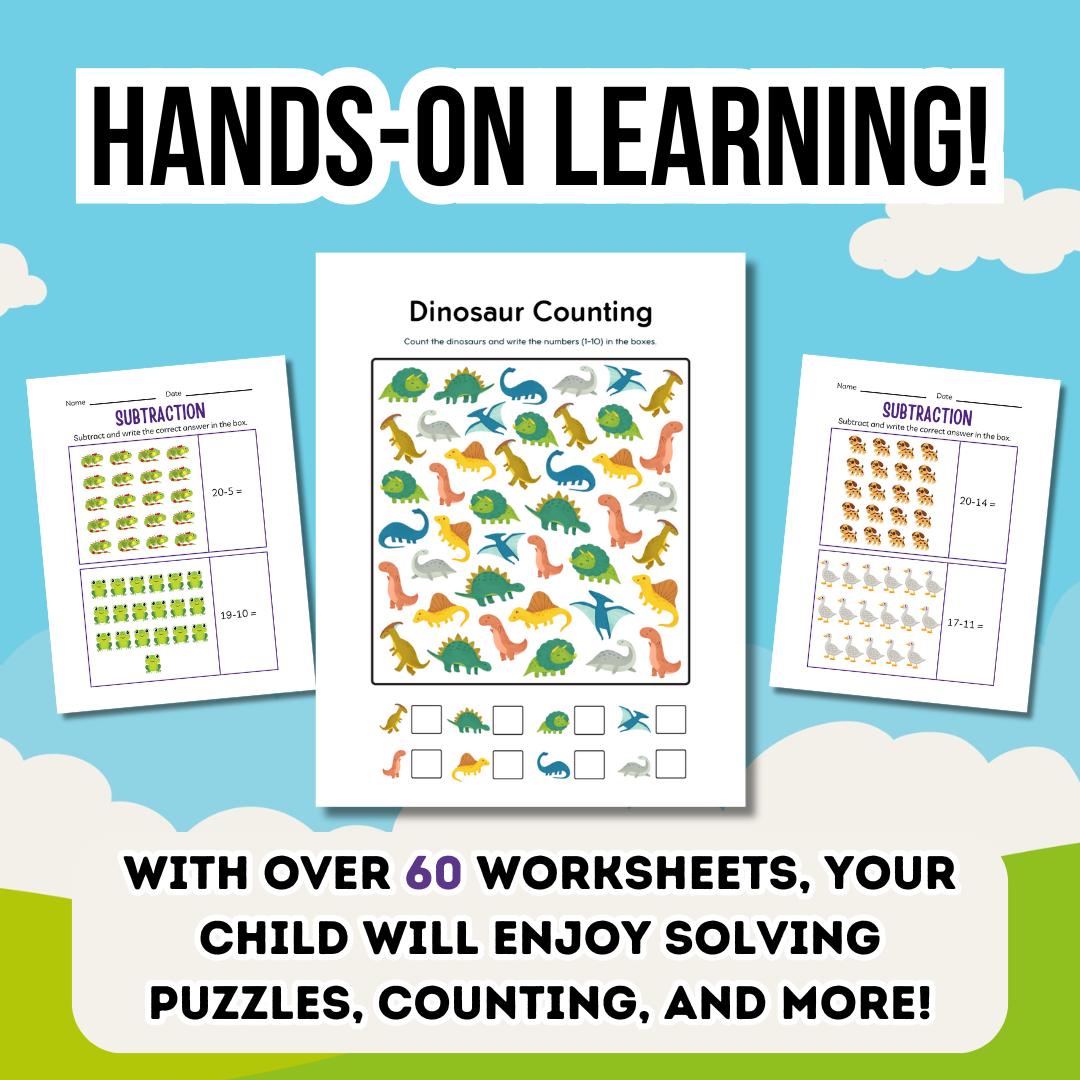 60+ Math Homeschool Worksheets Bundle | Addition & Subtraction Workbook ...