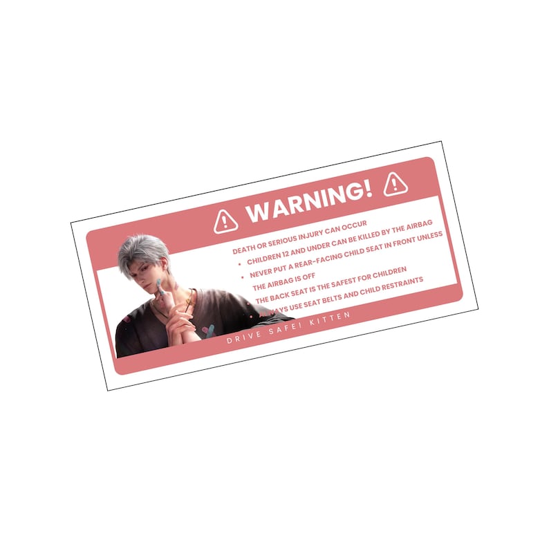 Love & Deepspace Airbag-warning Car Sticker 5.5"x2.5" – Waterproof ...