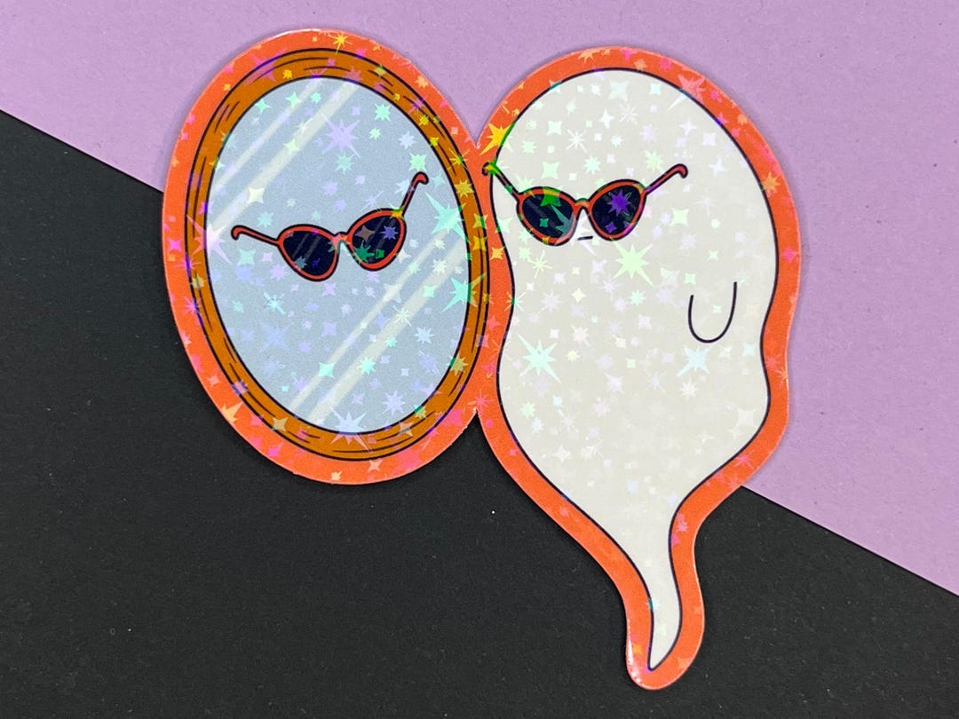 Ghost With No Reflection Vinyl Die Cut Holographic Sparkle Sticker ...