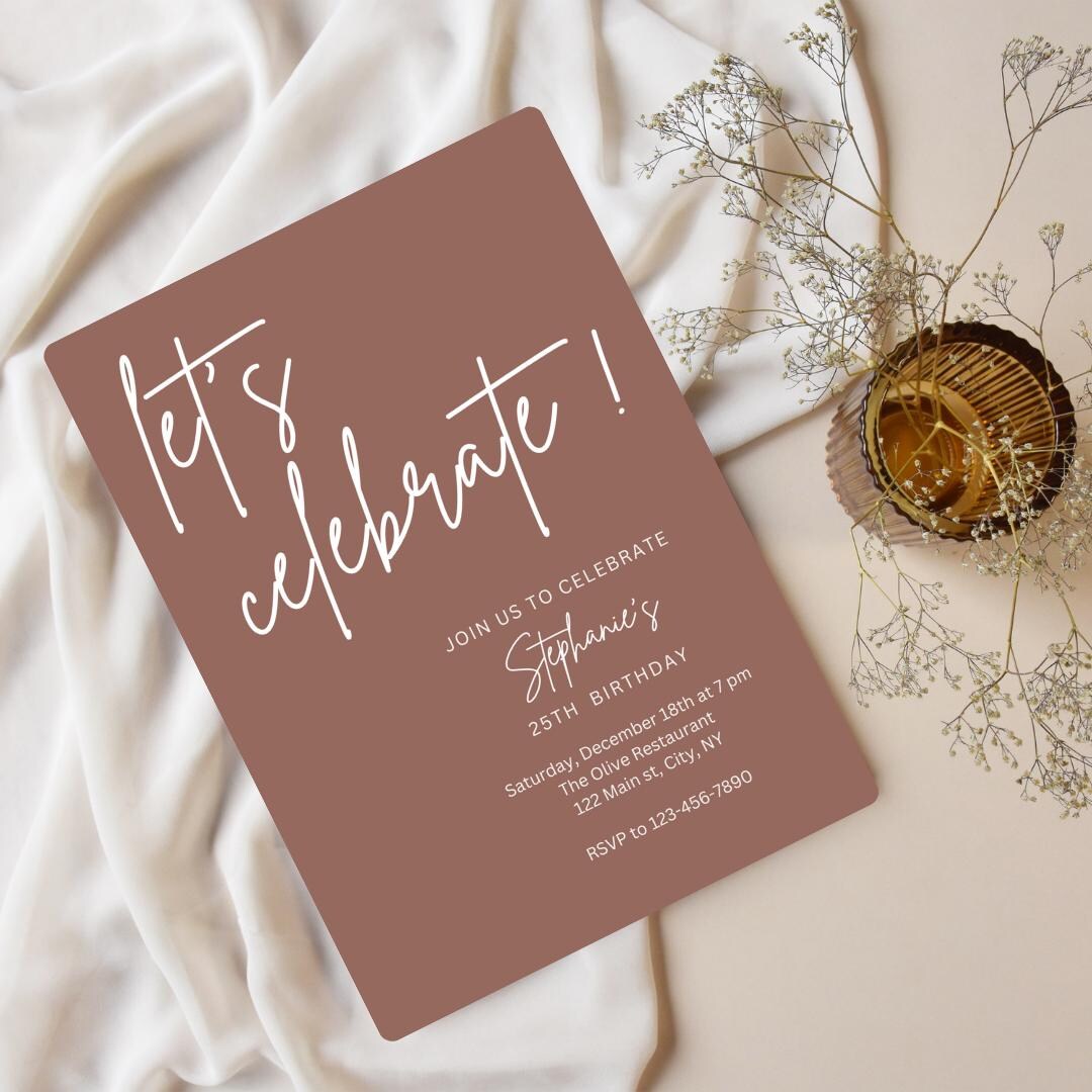Let's Celebrate Party Invitation Editable Template, Instant Digital Download Party Invitation ...