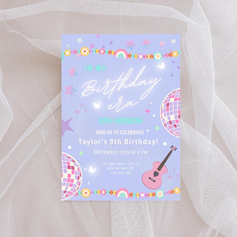 Birthday Era Party Invitation, Taylor Swift Birthday Party Invitation ...