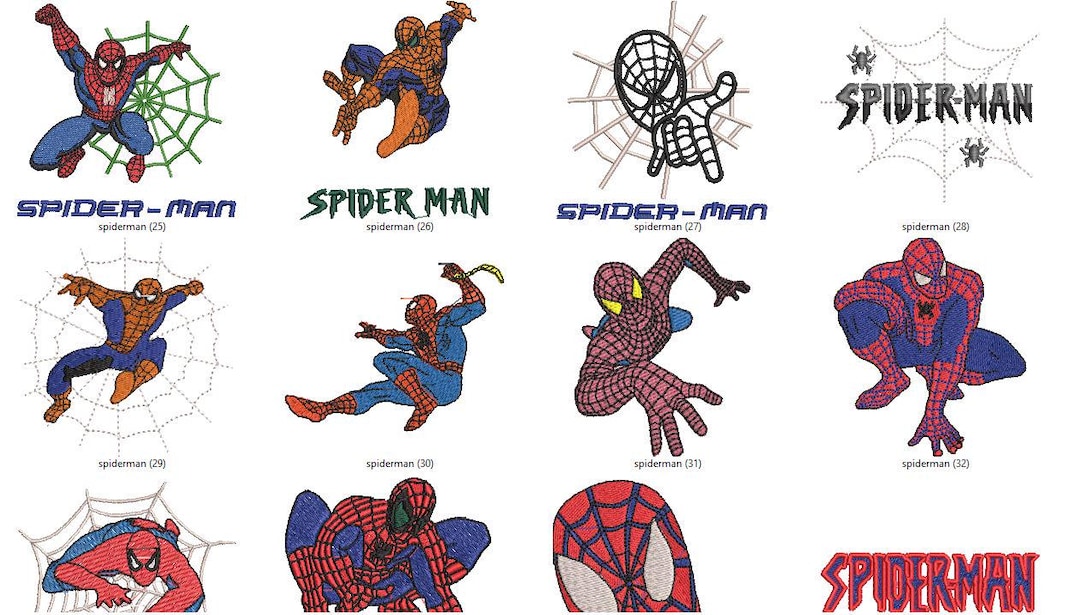 Spider Superhero Embroidery Design File Pes Hus Jef Pcs Etc 4x4 - Etsy
