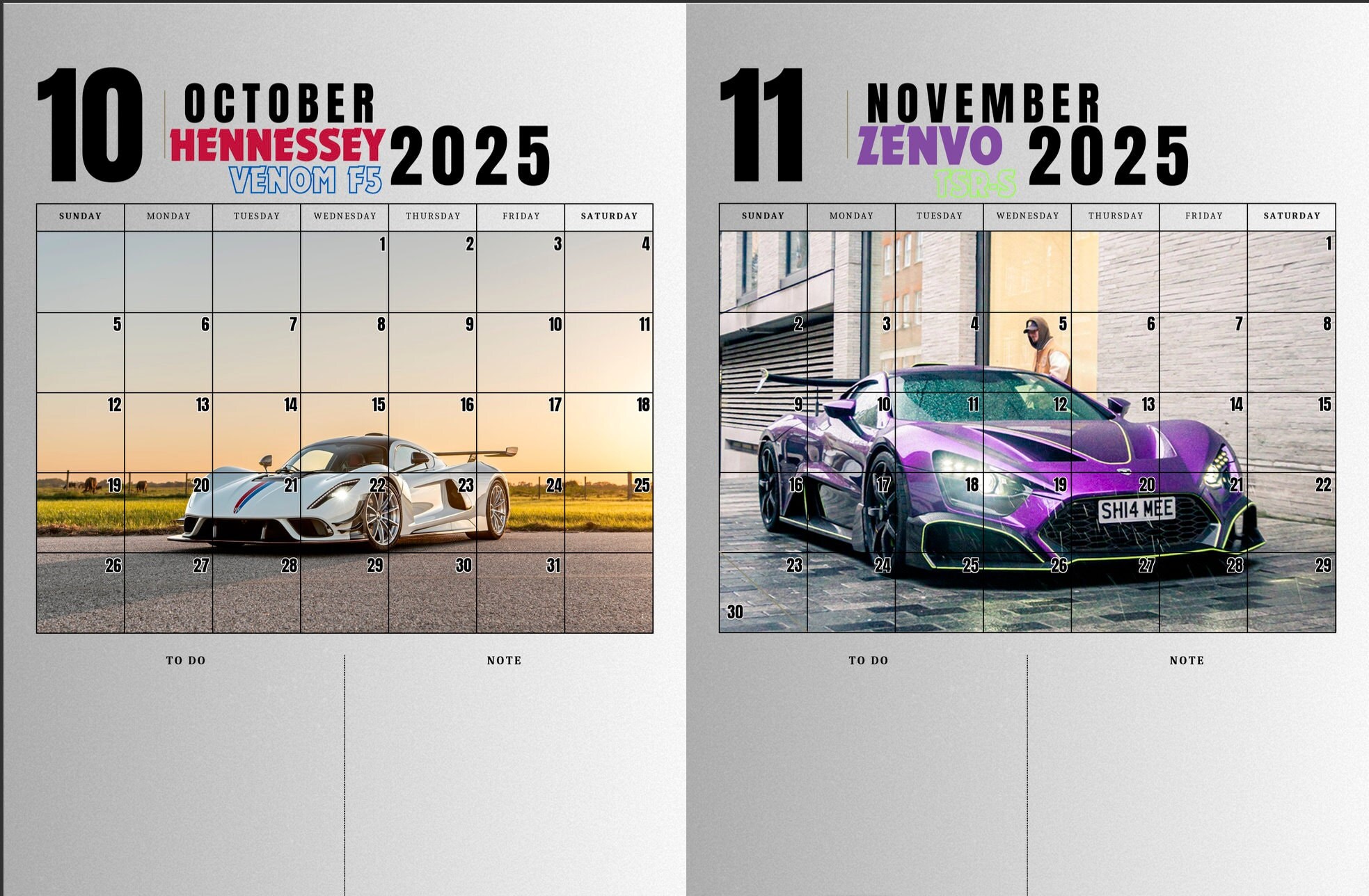 2025 Car Calendar, 2025 Supercar Calendar, Calendar/planner Digital PDF ...