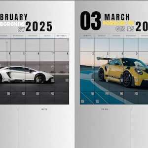 2025 Car Calendar, 2025 Supercar Calendar, Calendar/planner Digital PDF ...
