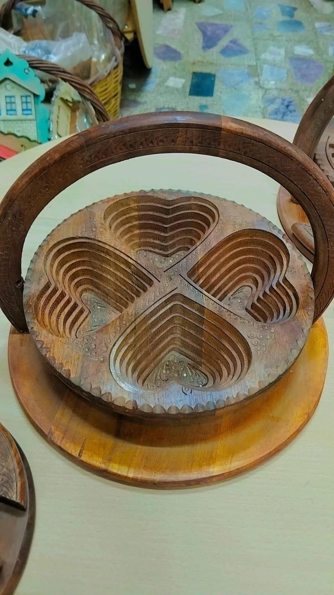 Luxurious Foldable Cnc-carved Walnut Wood Nut Bowl A Stunning Artisan ...
