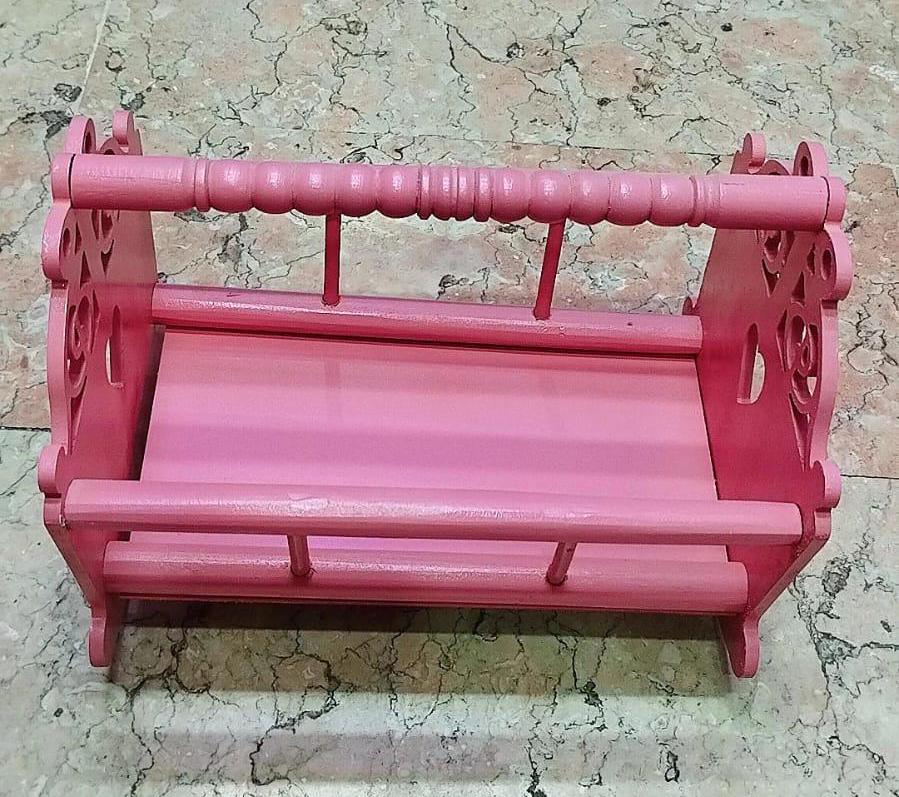 1handmade Toy Cradle Custom Design custom Design Pink CNC Engraved MDF ...