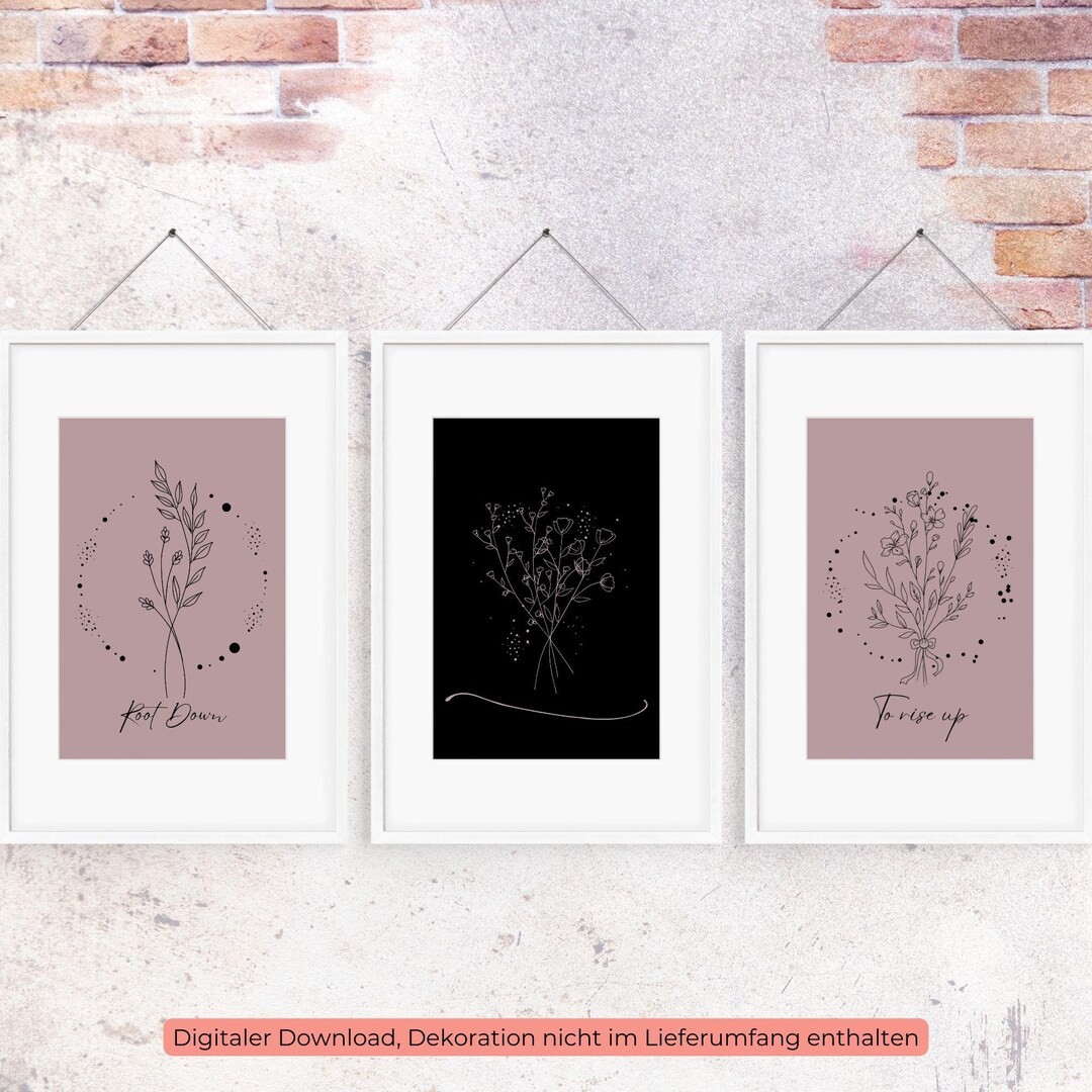 Wanddeko Wohnzimmer Dreier Poster Set Wandkunst I Yoga Geschenk I ...