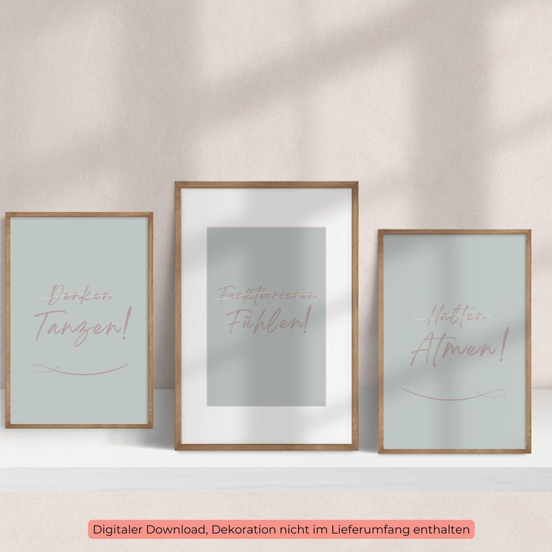 Wanddeko Wohnzimmer Dreier Poster Set Wandkunst I Yoga Geschenk I ...