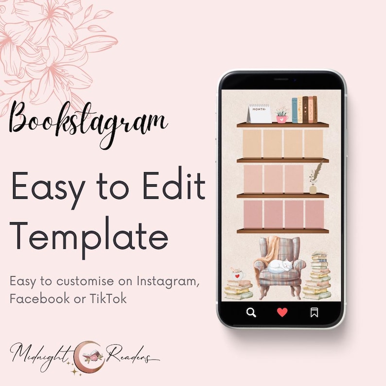 Bookish Instagram Story Template Bookstagram & Booktok Reading Tracker ...