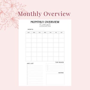 ARC Reading Tracker Printable Journal Book Review Templates Instant ...