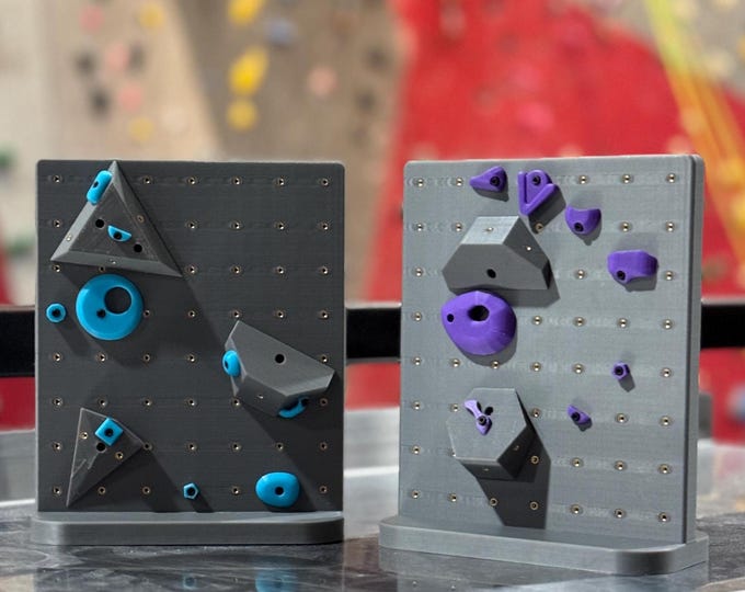 Mini Rock Climbing Wall: Rainbow Colored Rocks on a Small Climbing Wall ...