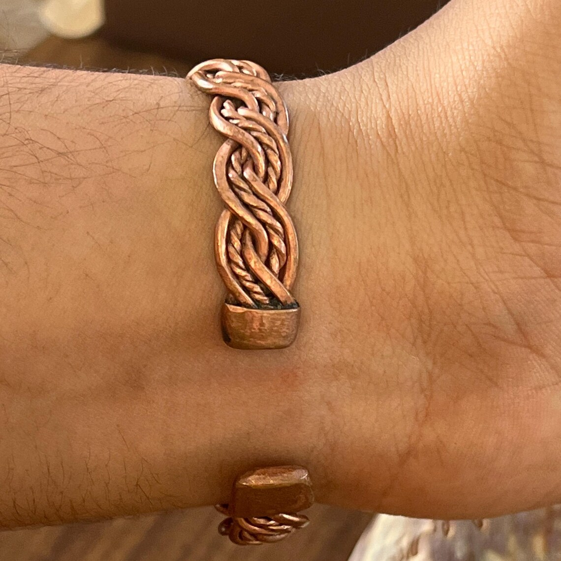 Moroccan Vintage Charm: Adjustable Copper Wire Wrapped Bangle, Perfect ...
