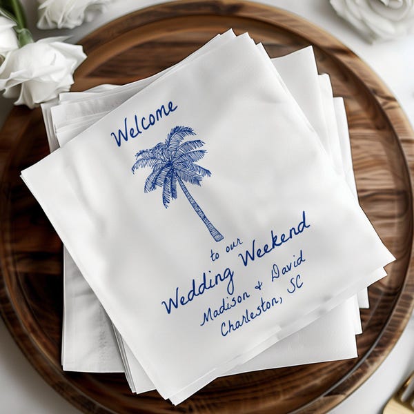 Palm Tree Napkin - Etsy