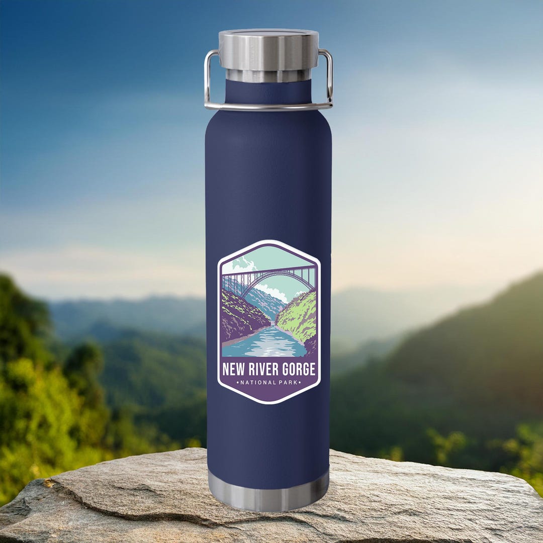 New River Gorge National Park Insulated Colored Water Bottle, Bpa-free ...