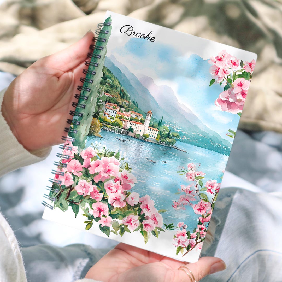 Personalized Lake Como Notebook, Custom Name Italy Travel Journal ...