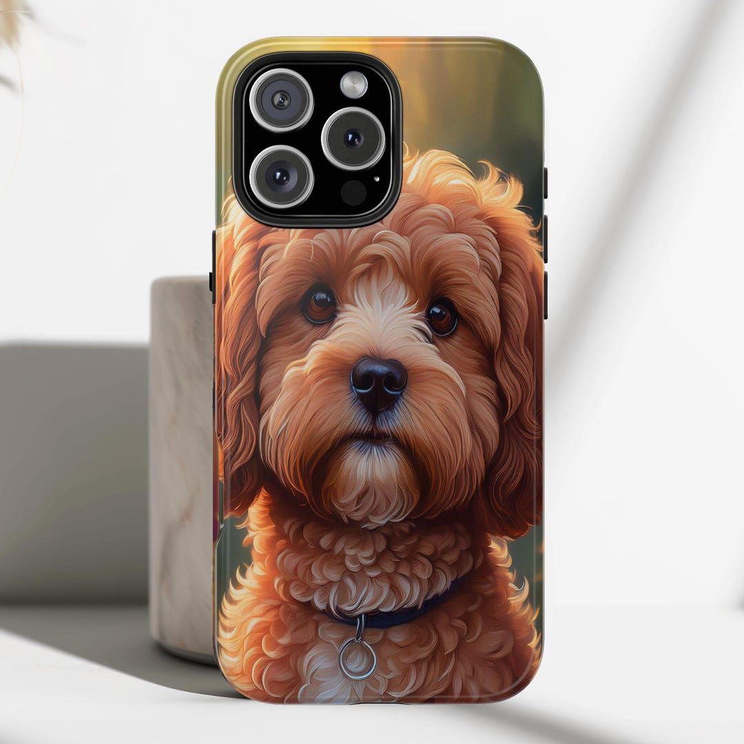Fluffy Cavapoo Dog Phone Case: Protective Glossy Cover - Etsy