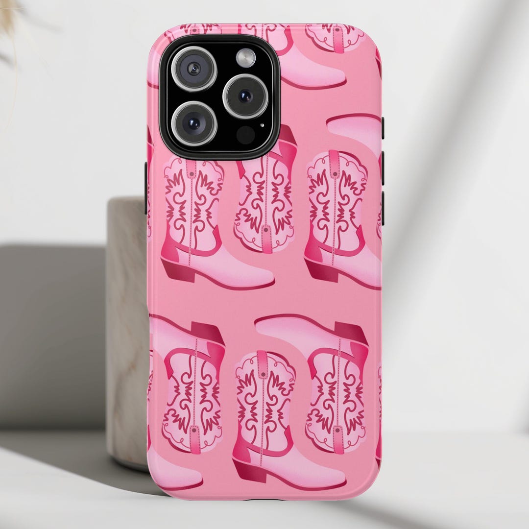 Cowgirl Boots Pink Phone Case, Western Aesthetic Case, iPhone 16 Case ...