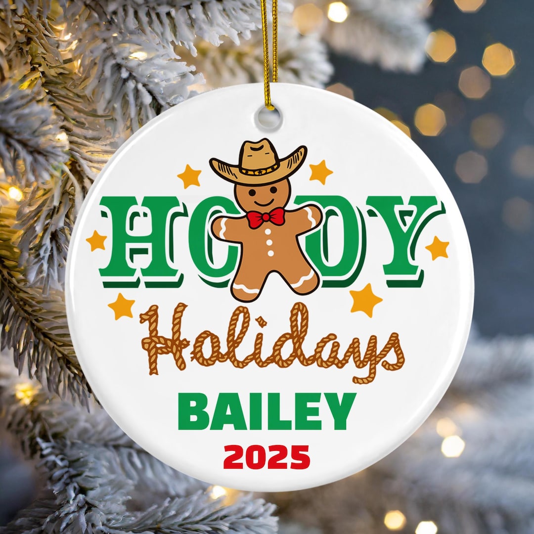 Personalized Gingerbread Cowboy Ornament: Howdy Holidays Keepsake - Etsy