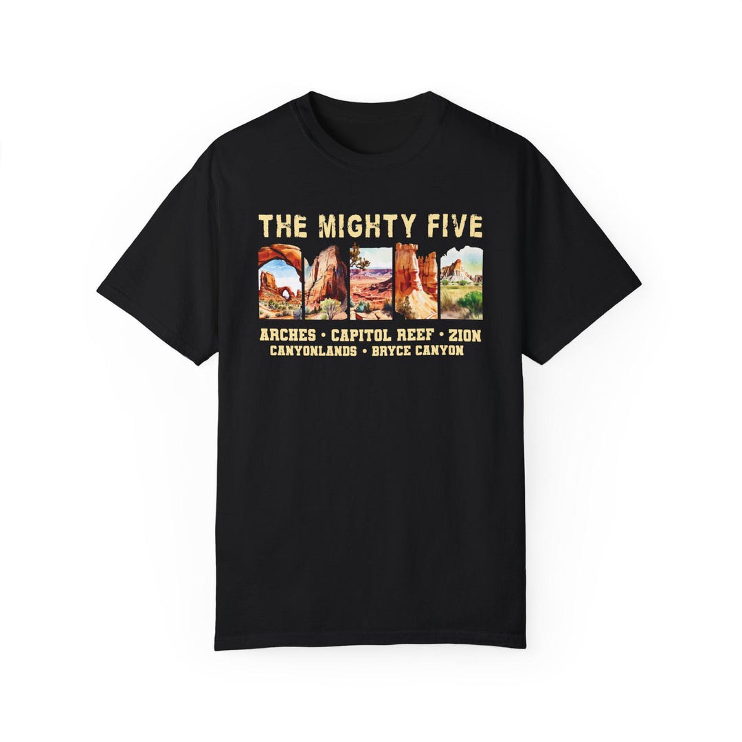 Mighty Five Utah National Parks T-shirt: Arches, Zion, Canyonlands - Etsy
