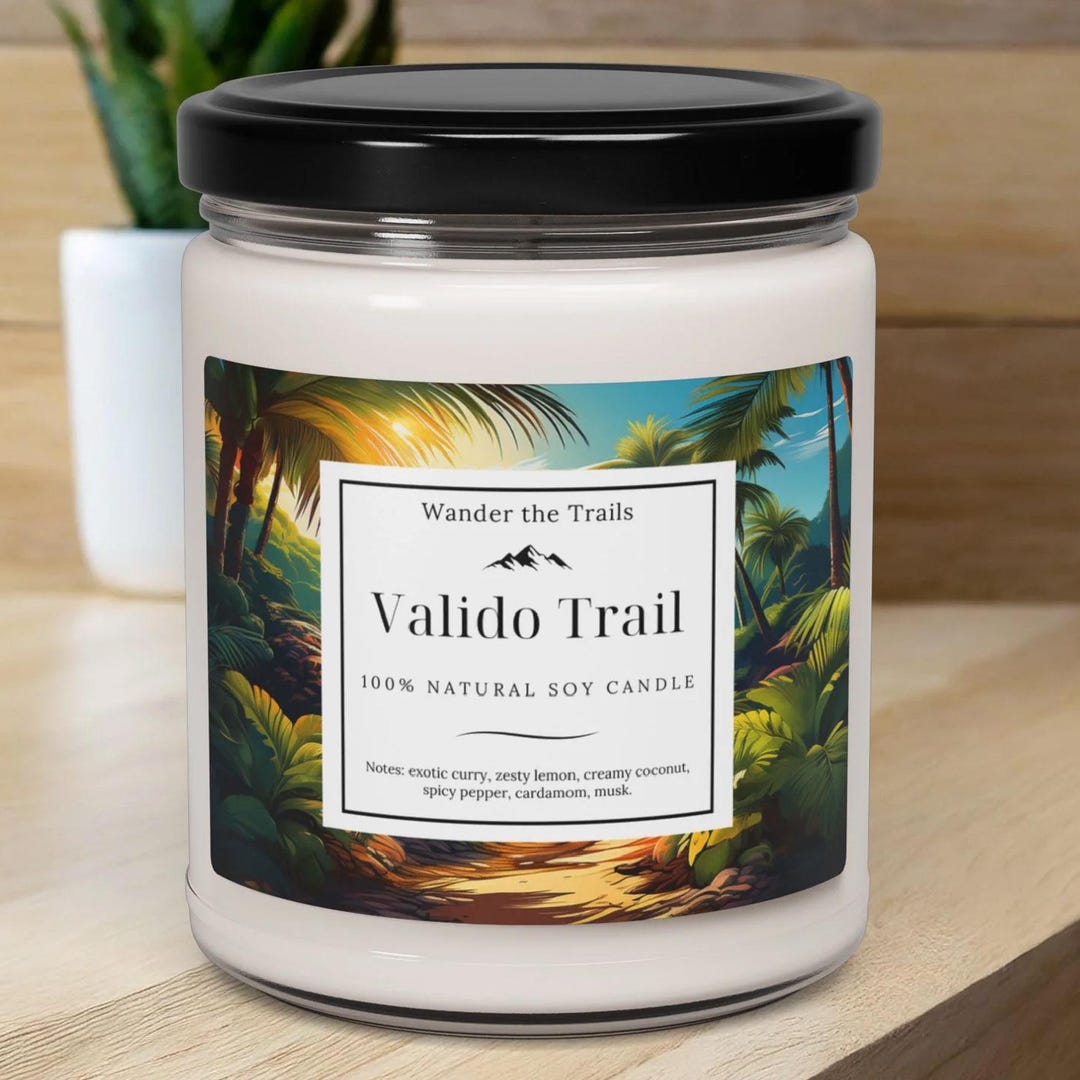 Valido Trail Soy Candle: Exotic Curry, Coconut & Lemon Scent - Etsy