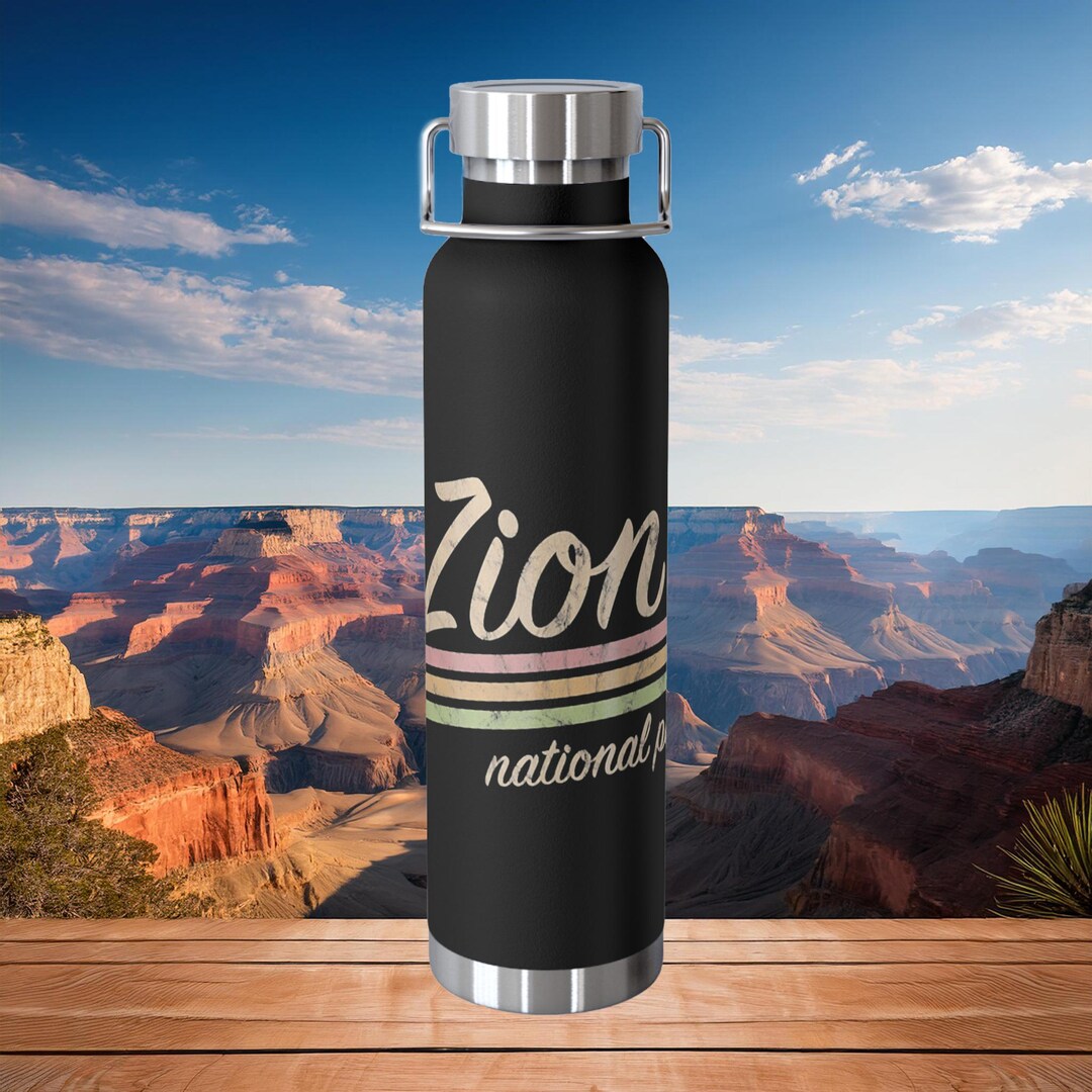 Zion National Park Water Bottle: Vintage Weathered Insulated Flask - Etsy