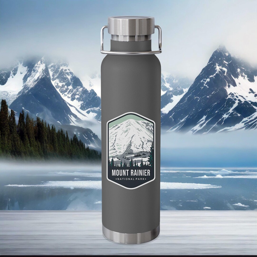 Mount Rainier National Park Insulated Water Bottle - 22oz Bpa-free ...