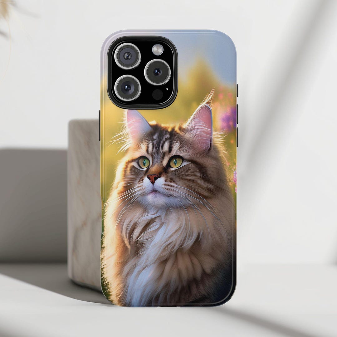 Siberian Cat Phone Case, Furry Cat Lover Gift, Protective iPhone ...