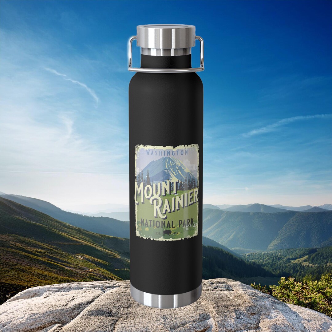 Mount Rainier National Park Water Bottle: Vintage Travel Flask - Etsy