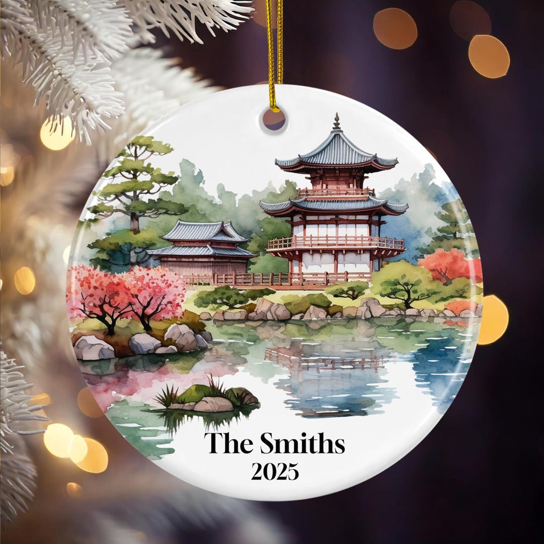 Personalized Japan Ornament: Japanese Temple, Custom Travel Keepsake - Etsy