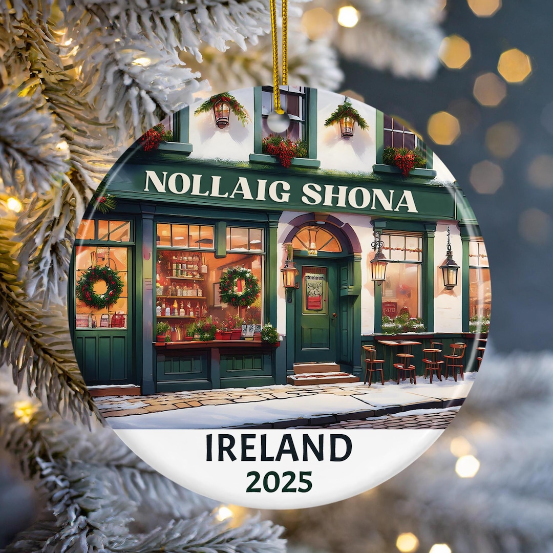 Irish Pub Christmas Ornament: "nollaig Shona" Ireland Holiday Decor - Etsy