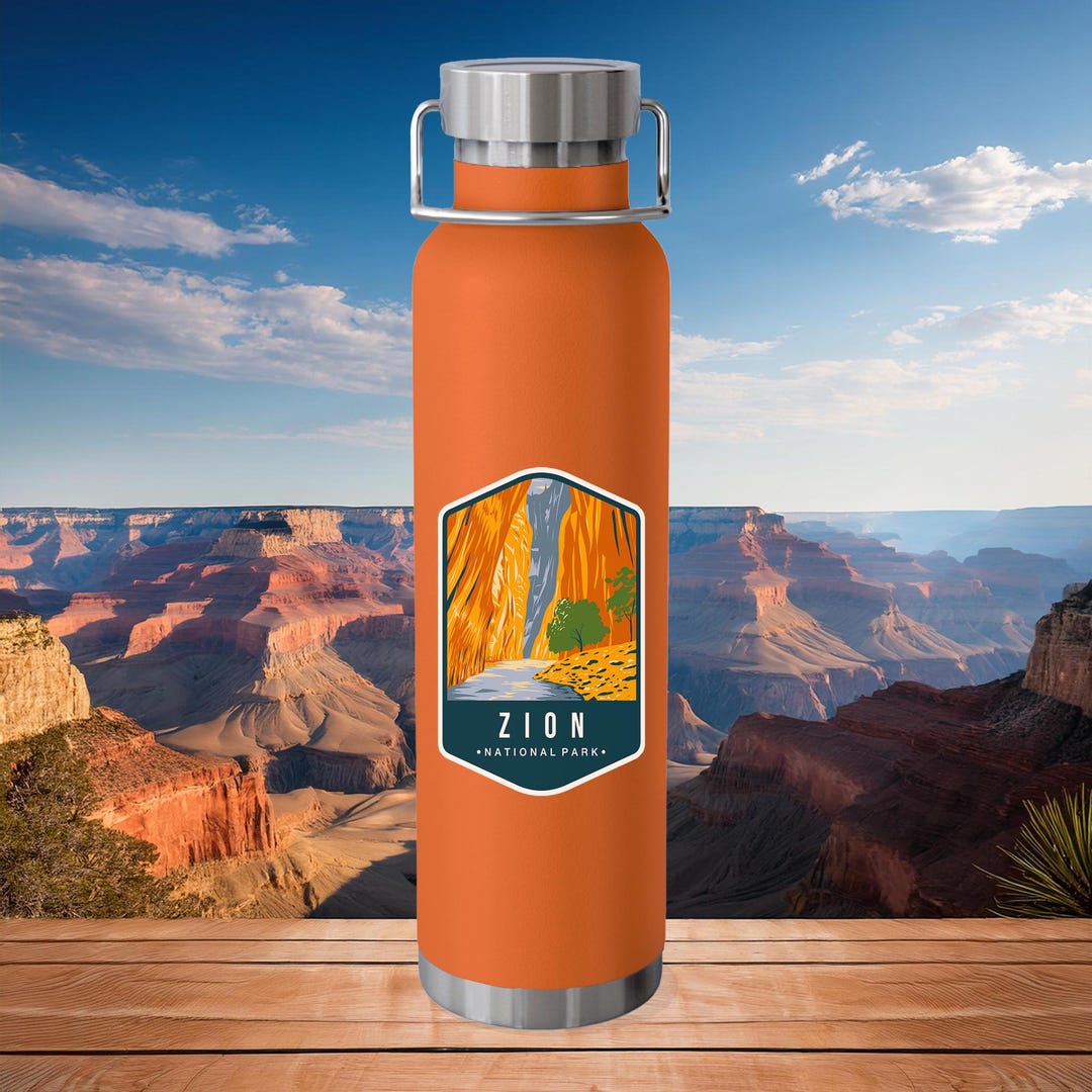 Zion National Park Water Bottle, Insulated Stainless Steel Flask, Spill ...
