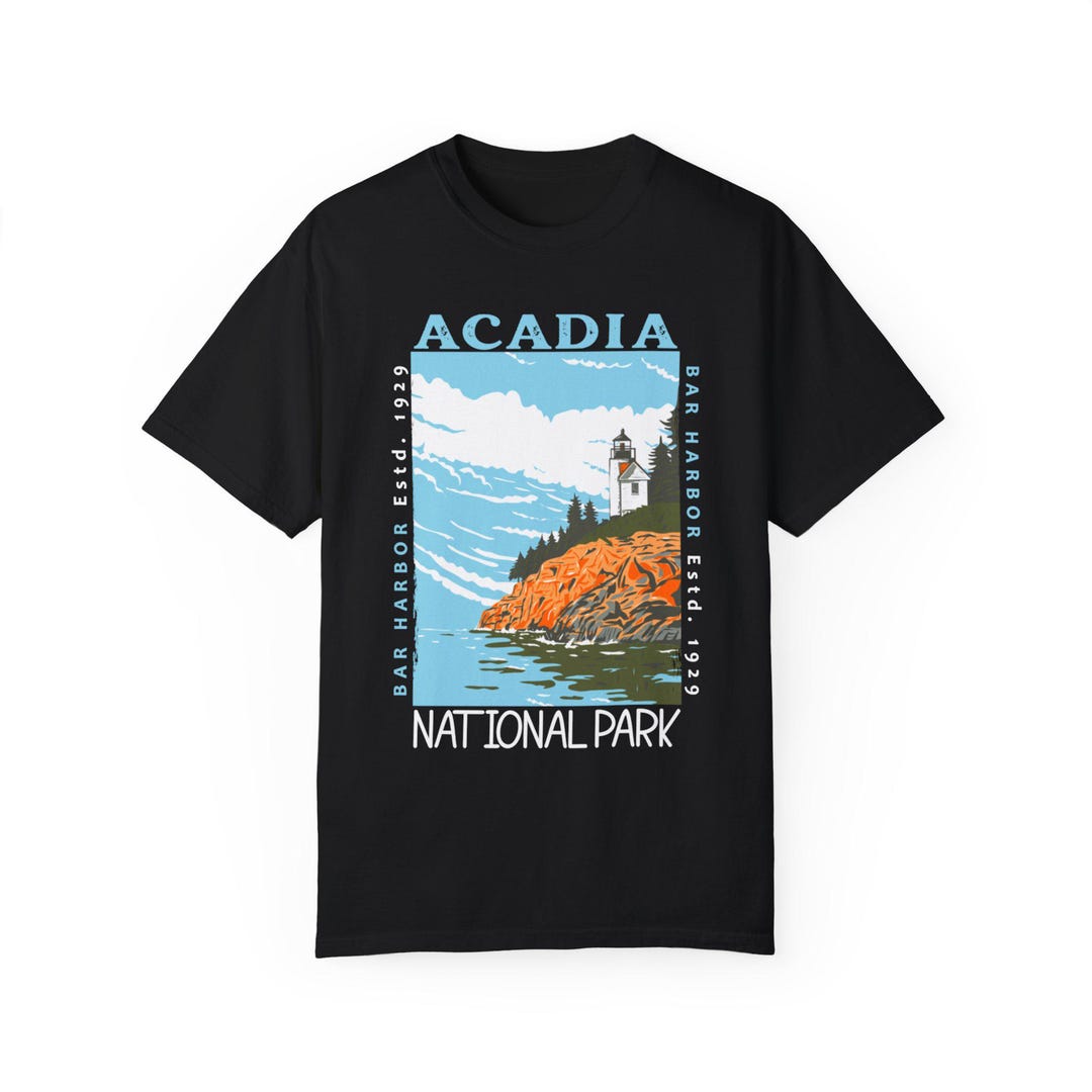 Acadia National Park Souvenir Tee With Lighthouse With Free Shipping - Etsy