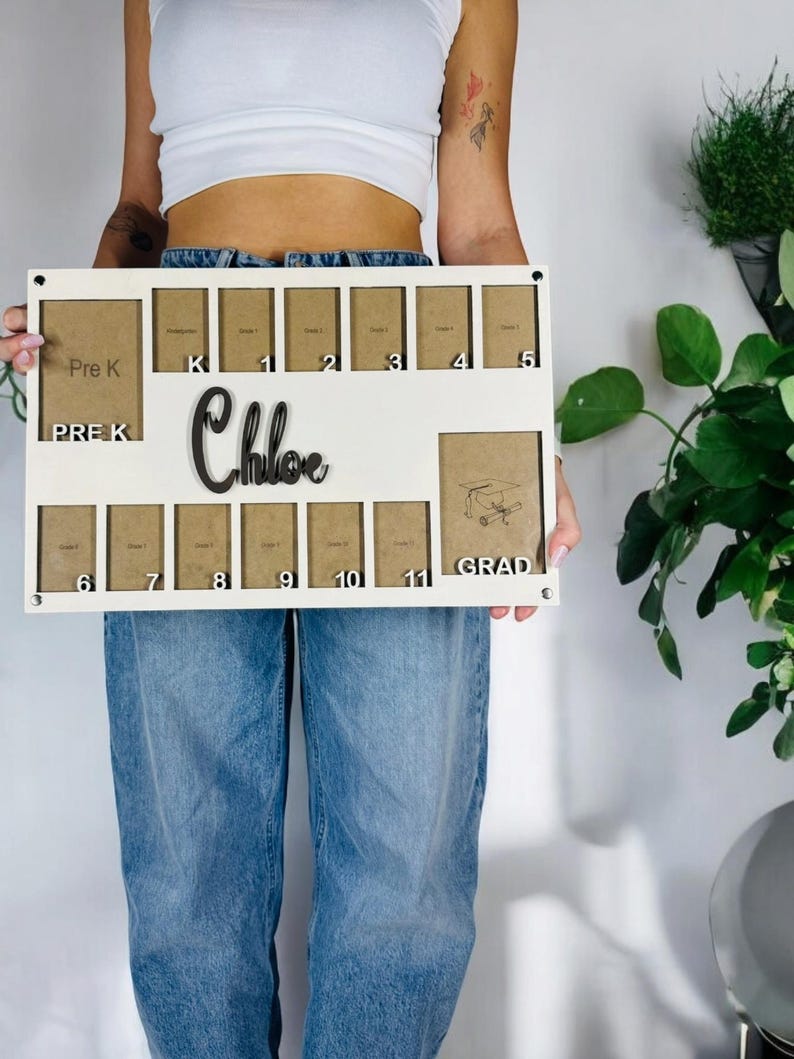 Personalized Grade School Photo Frame, Pre K to Graduation School ...