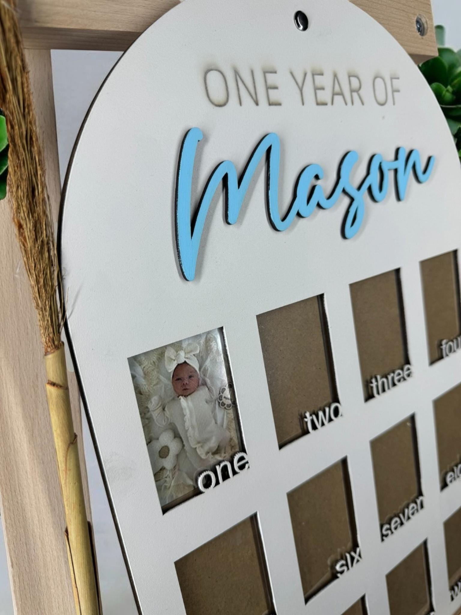 1st Birthday Board, Wood Photo Board, Milestone Board, First Birthday ...