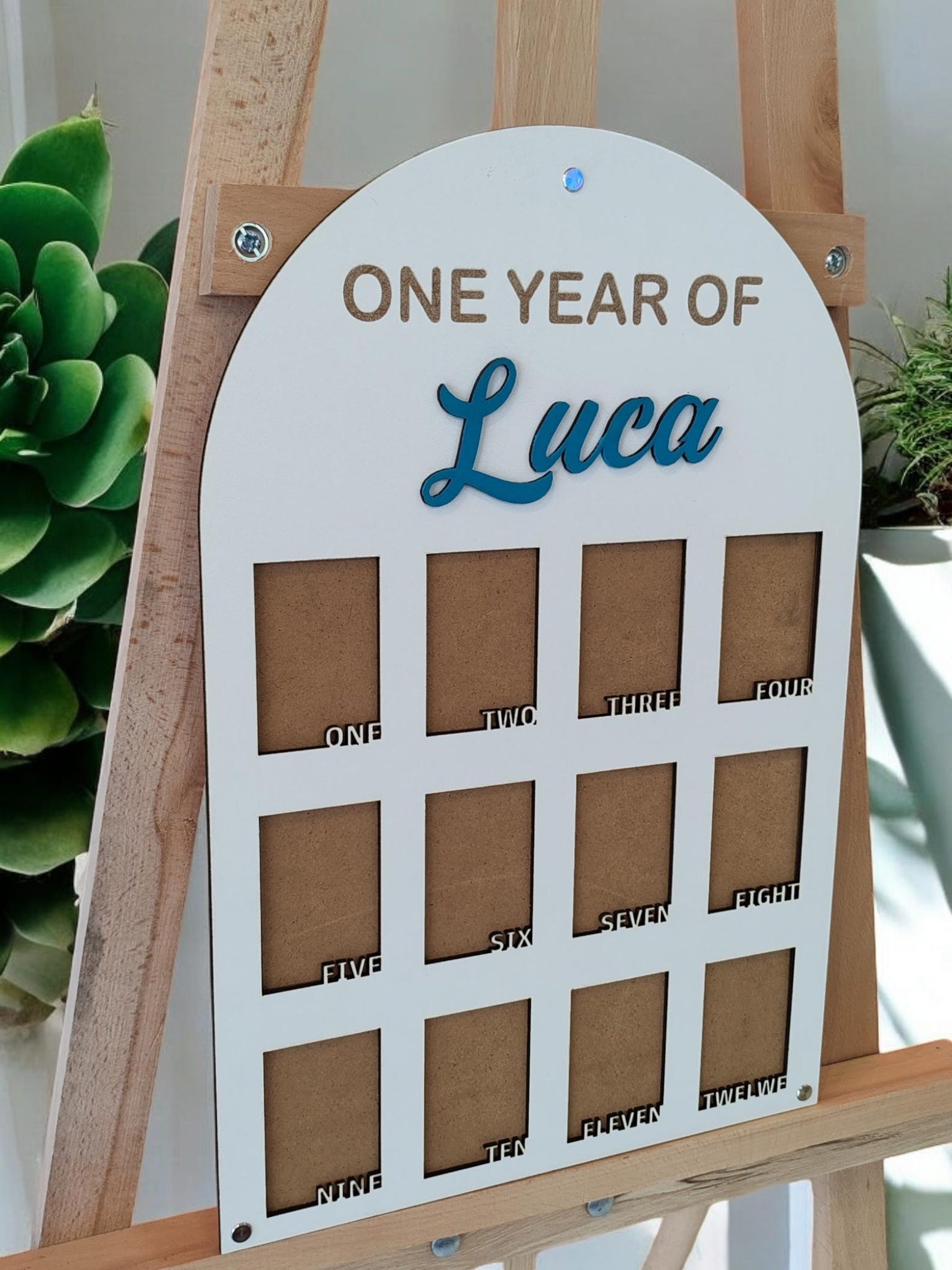 One Year of Photo Board, Wood Photo Board, Milestone Board, 1st ...