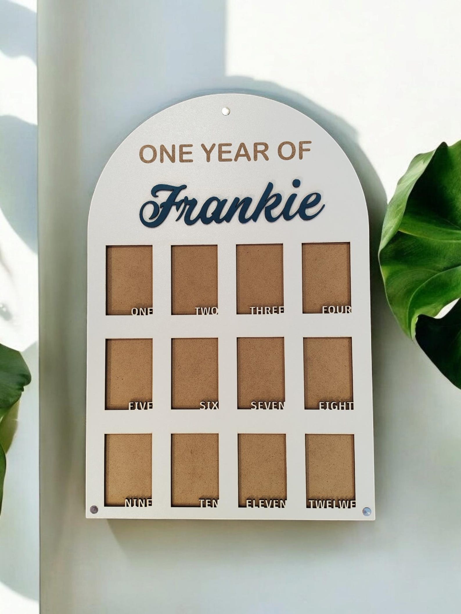 One Year of Photo Board, Wood Photo Board, Milestone Board, 1st ...