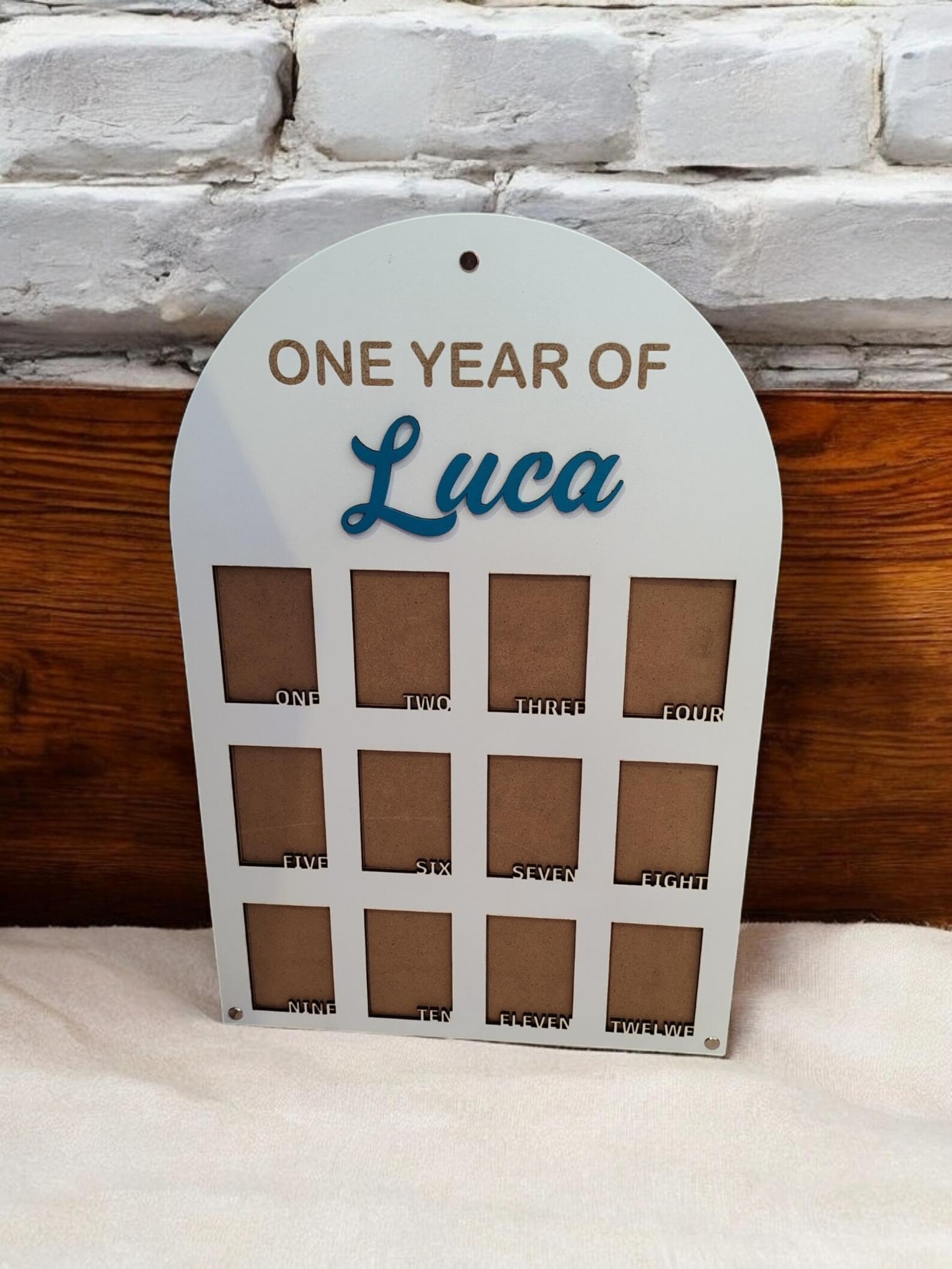 One Year of Photo Board, Wood Photo Board, Milestone Board, 1st ...