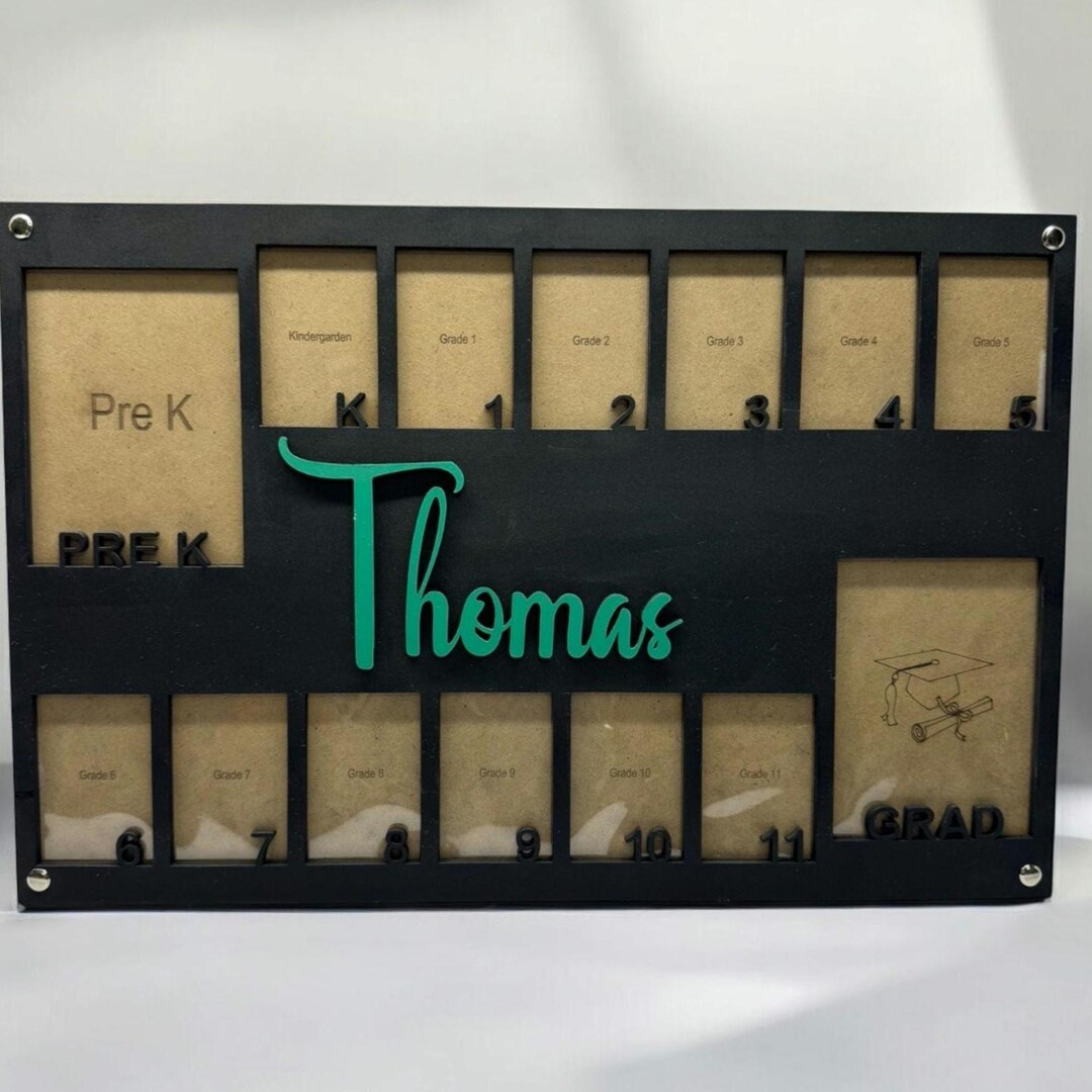 Personalized Grade School Photo Frame, Pre K to Graduation School ...