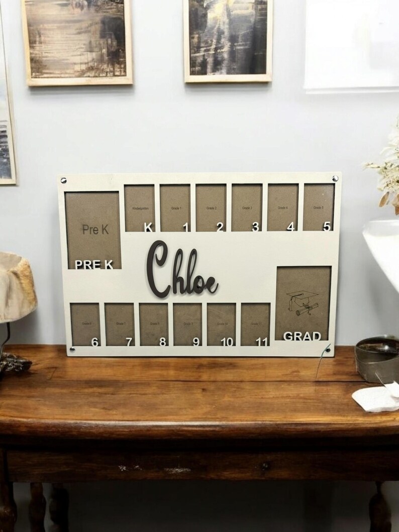 Personalized Grade School Photo Frame, Pre K to Graduation School ...