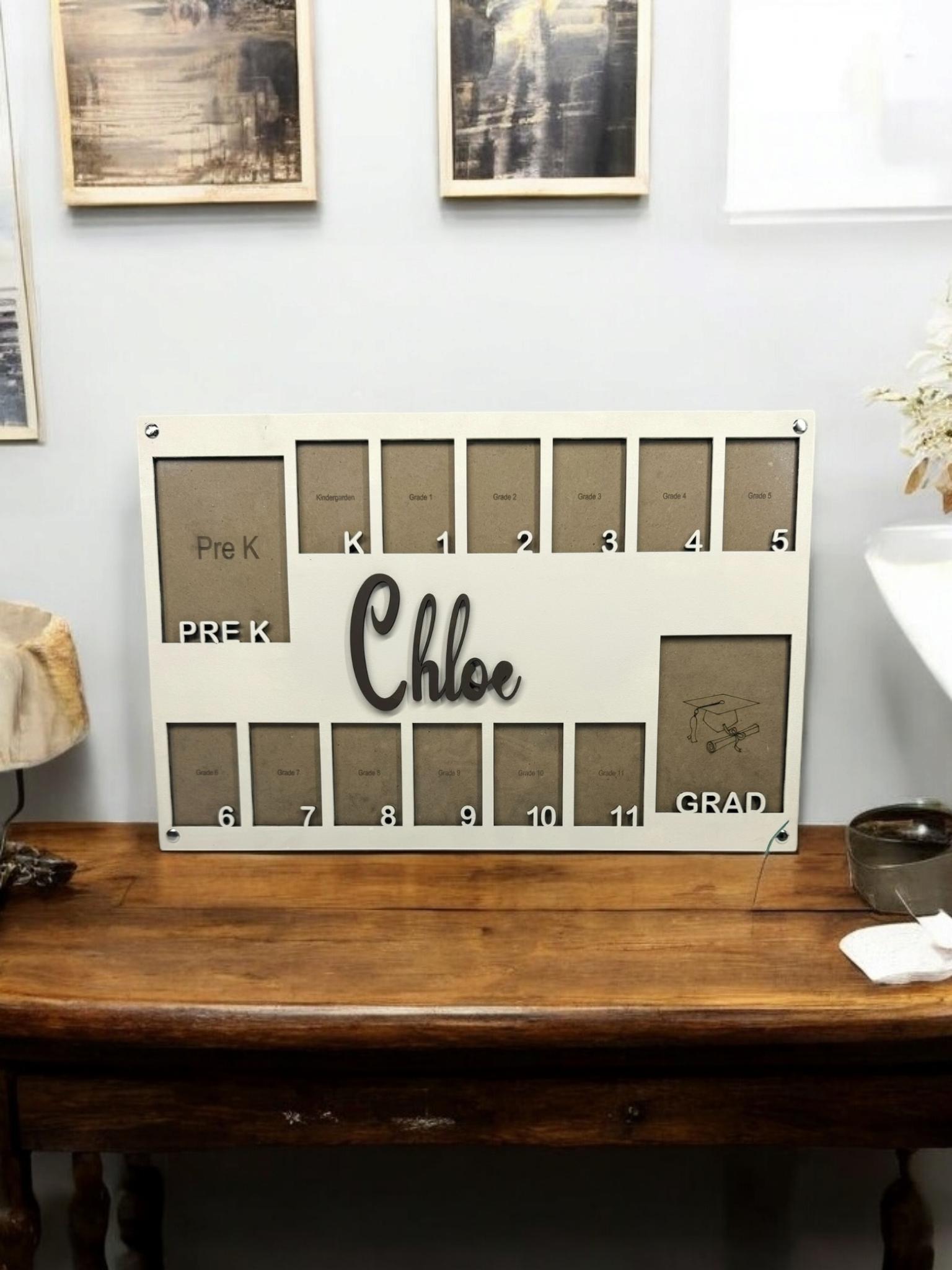 Personalized Grade School Photo Frame, Pre K to Graduation School ...