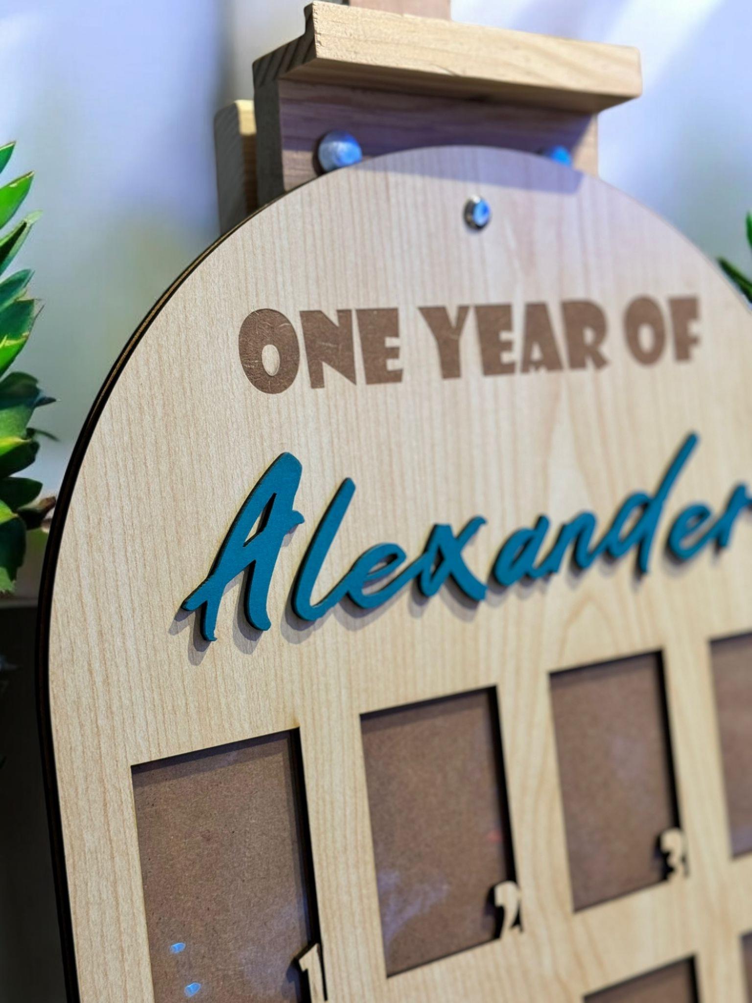 One Year of Photo Board, Baby's My First Year Sign, First Year Board ...