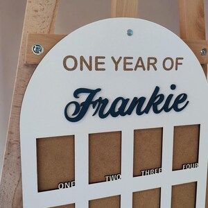 One Year of Photo Board, Wood Photo Board, Milestone Board, 1st ...