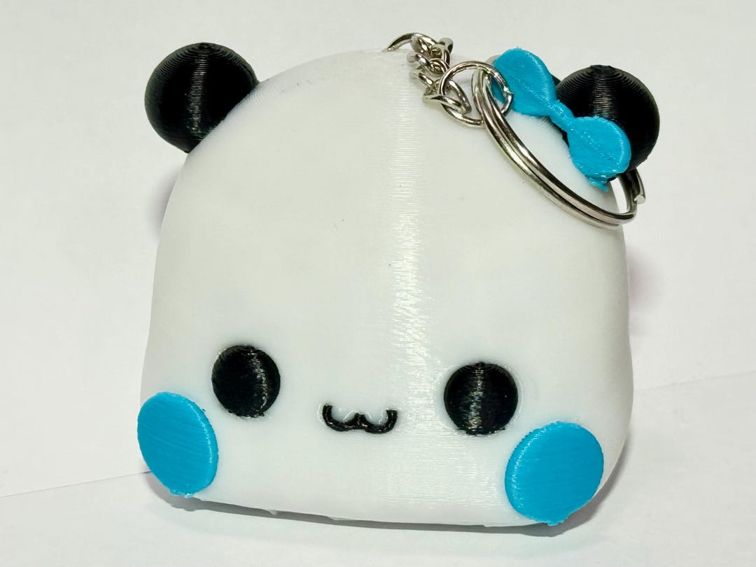 Cute Bubu With Bow Head Keychain Toy Panda Bear Figure Bubu and Dudu ...