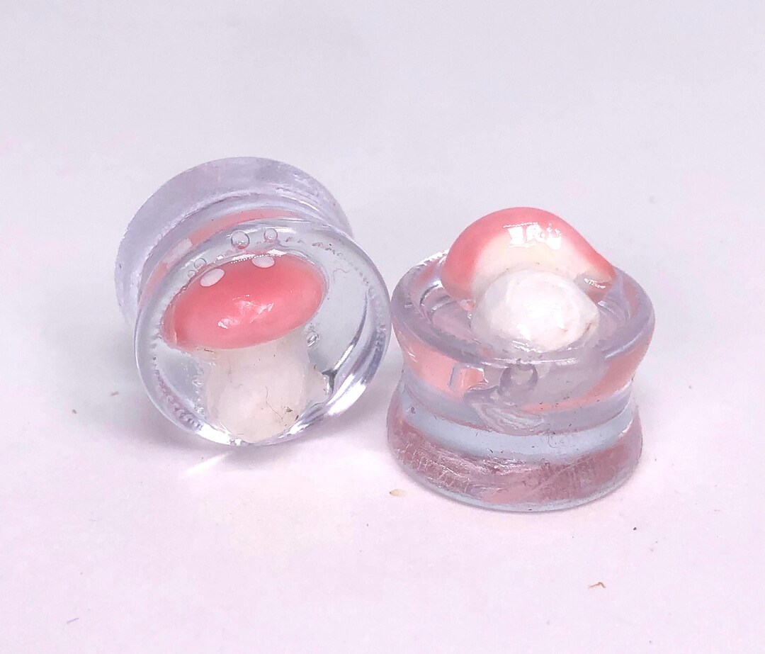 16mm 3D Pink Mushroom Plugs - Etsy