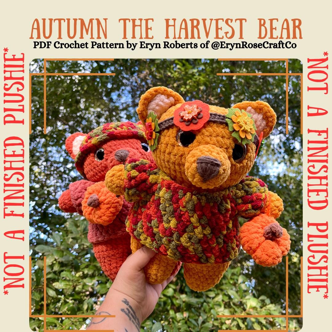 Autumn the Harvest Bear Crochet Pattern - Etsy