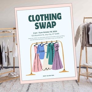 Editable Clothing Swap Invitation, Digital Invite, Evite, Clothes Sale ...