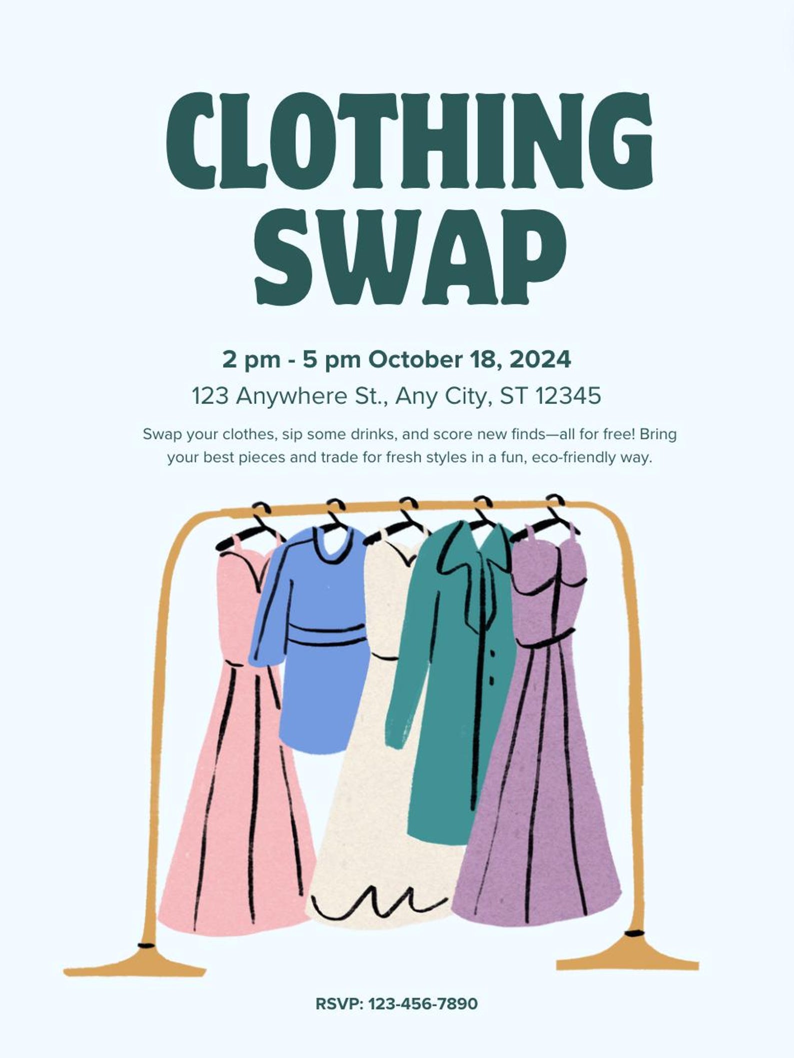 Editable Clothing Swap Invitation, Digital Invite, Evite, Clothes Sale ...